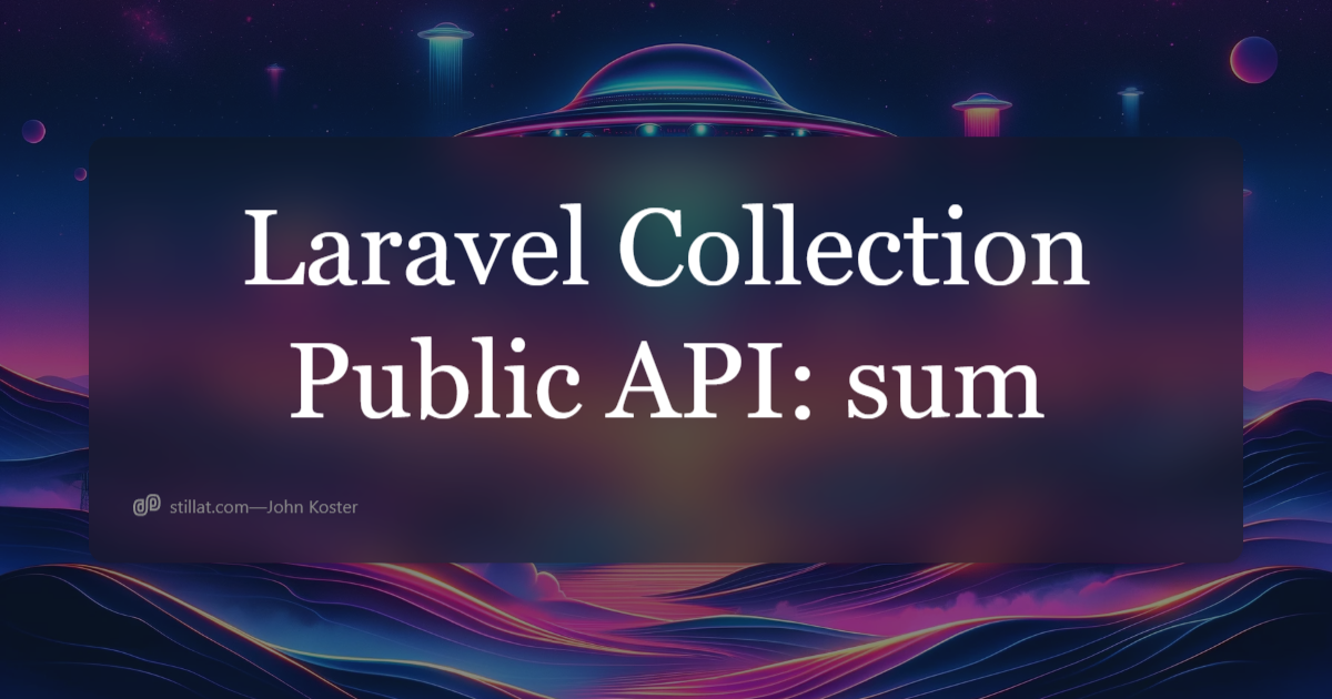 Laravel Collection Public Api Sum Stillat