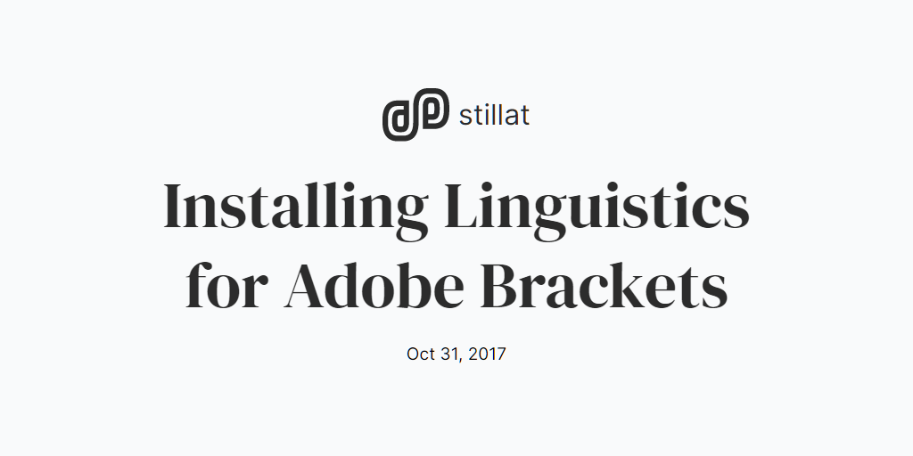 Installing Linguistics for Adobe Brackets / Blog / Stillat